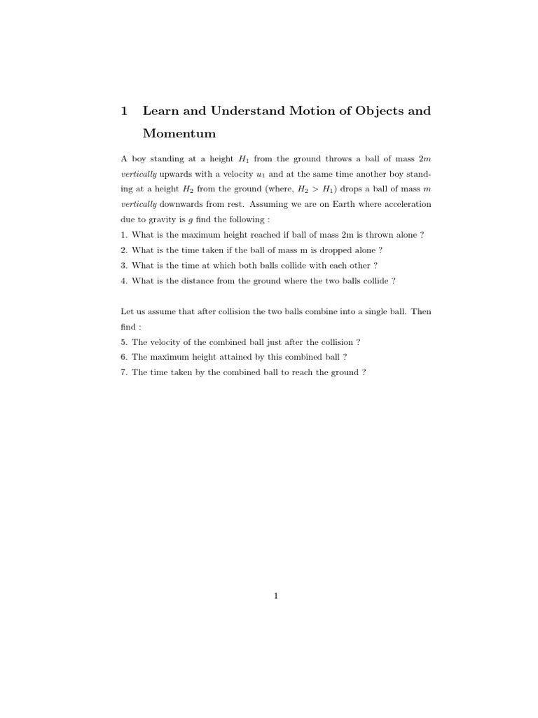 Motion and Momentum of Colliding Balls | PDF