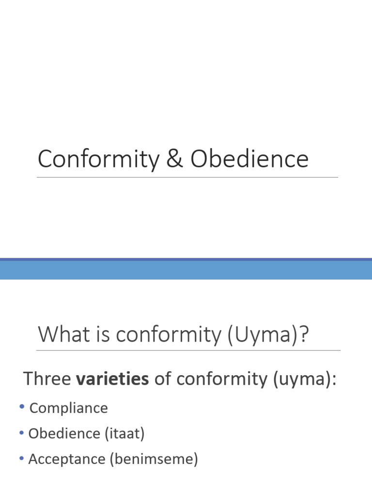 Week 6 - Conformity and Obedience | PDF | Conformity | Social Psychology