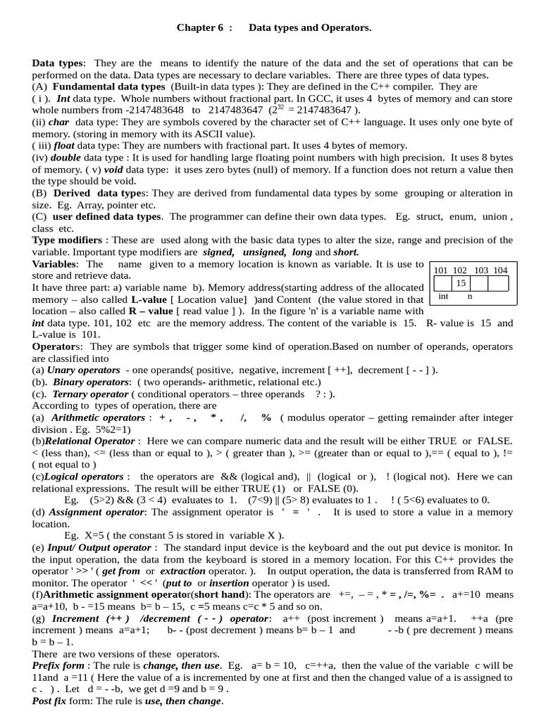 Hsslive-Xi-Cs-Siraj-06 Chapter-CS | PDF | Data Type | C++
