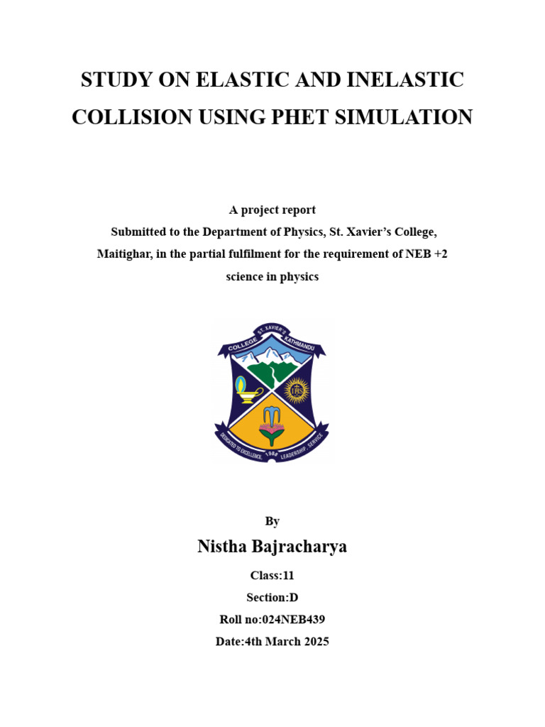 Study On Elastic and Inelastic Collision Using PhET Simulation | PDF | Collision | Momentum