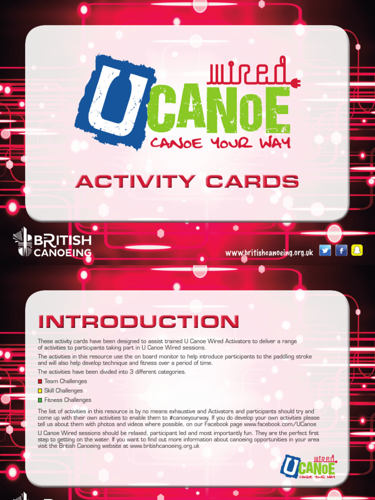 British Canoeing Challenge Card UCanoe Canoe Your Way Activity Cards | PDF | Canoeing And Kayaking