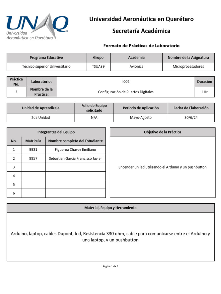 Actiividad 2.2 Microprocesadores | PDF | Arduino | Laboratorios