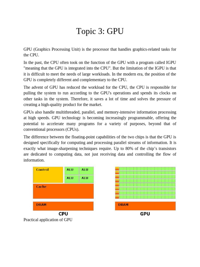 Topic 3 A | PDF | Graphics Processing Unit | Central Processing Unit