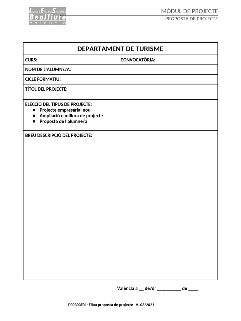 PC0303F01 - Proposta Projecte | PDF