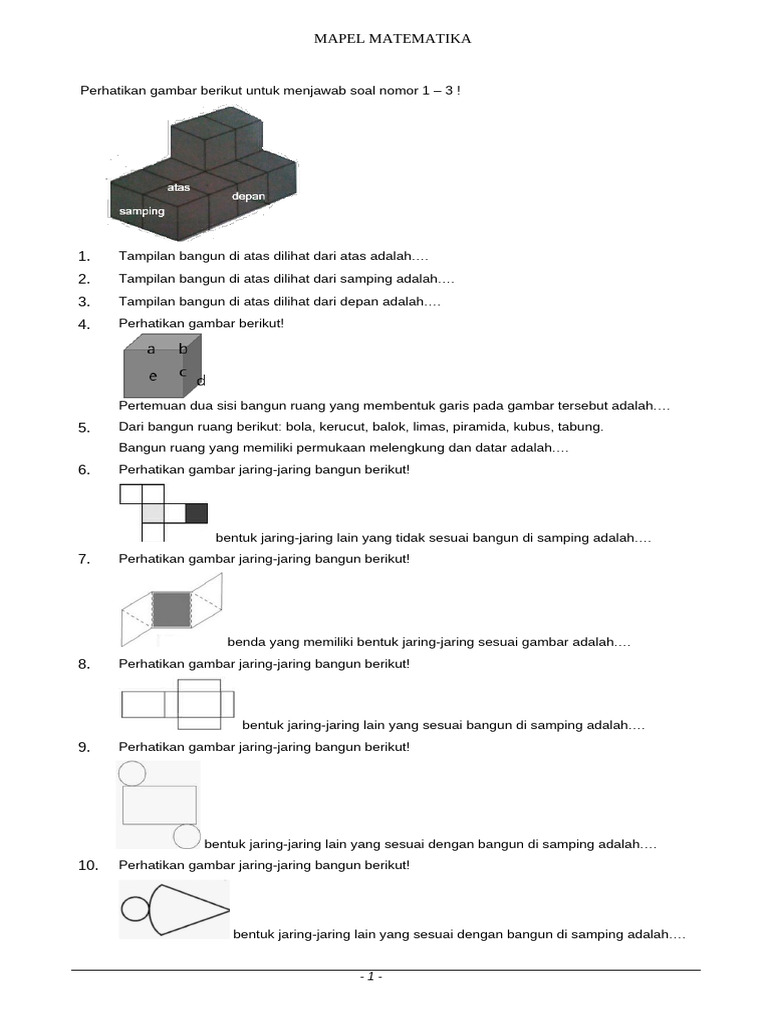 Latihan Soal PSTS Genap MTK, Seni, Jawa KLS 6 | PDF