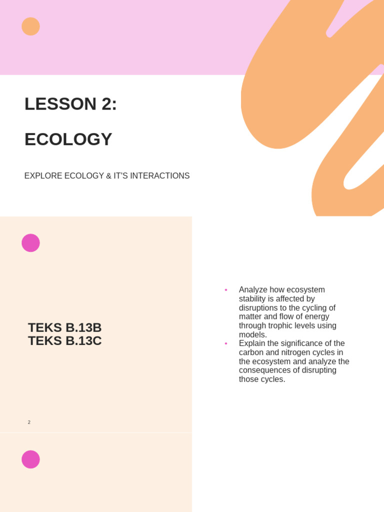 Ecology Teks 13 B&C (Lesson 2) | PDF | Food Web | Ecosystem