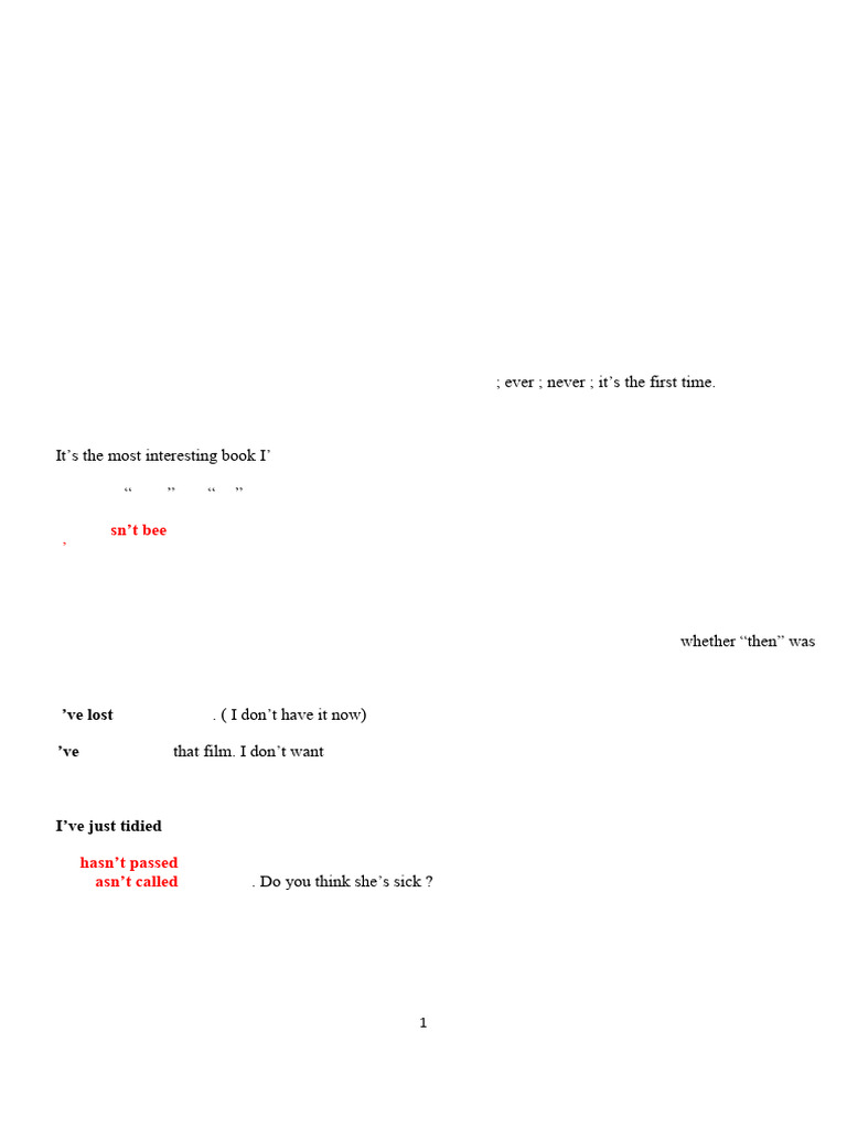 THE PRESENT PERFECT (1) | PDF | Perfect (Grammar) | Grammatical Tense