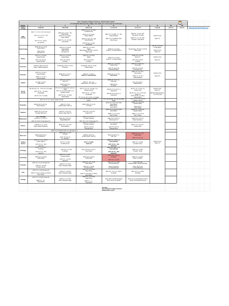 Neo Morning BS Even Semesters W.E.F. 26-02-2025 To 18-06-2025 | PDF