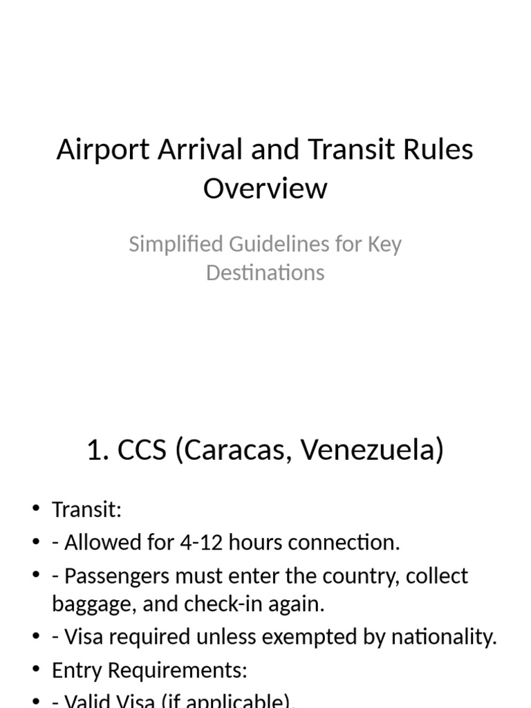 Airport Arrival Transit Rules | PDF