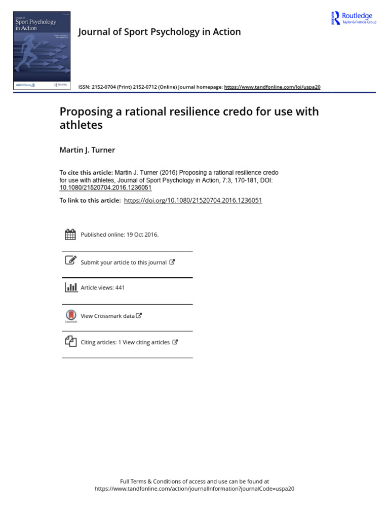Proposing A Rational Resilience Credo For Use With Athletes | PDF ...