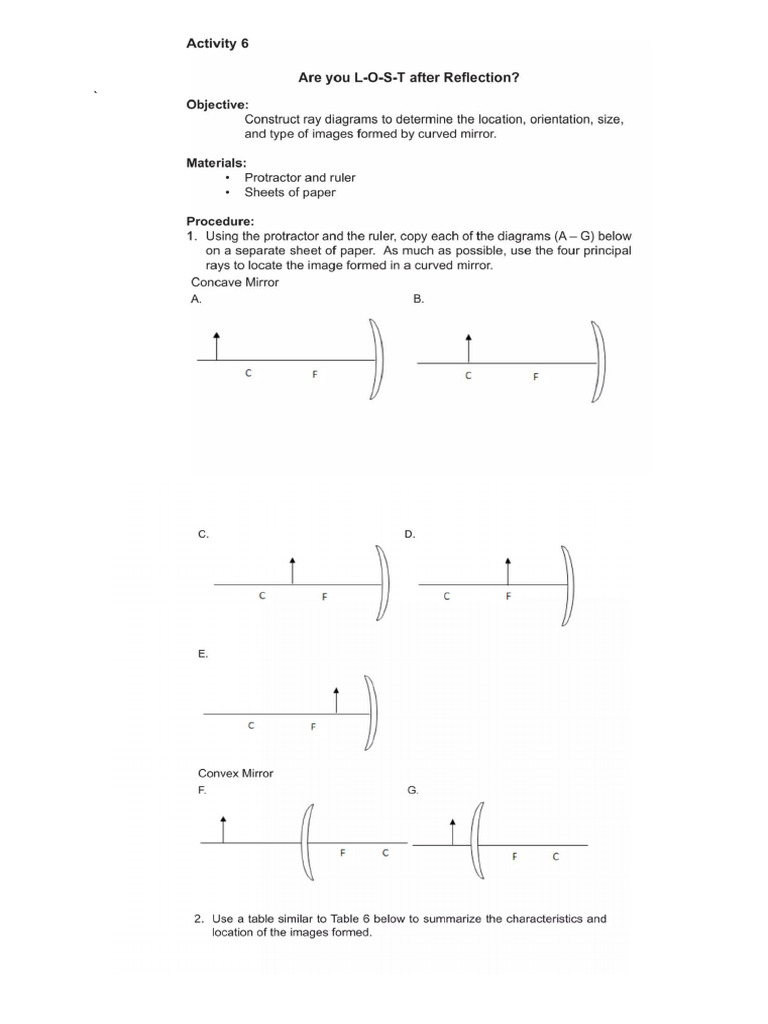mirror activity | PDF