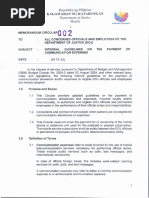 Communication Allowance Memo 2025 | PDF | Receipt | Expense