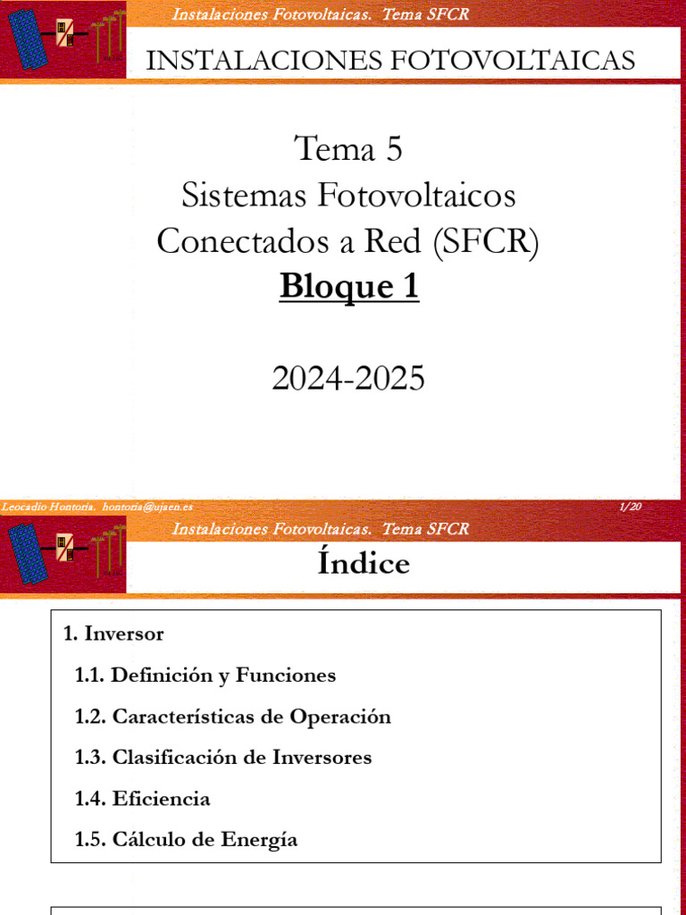 SFCR (Bloque 1) 2024-25 | PDF | Inversor de energia | Fotovoltaica