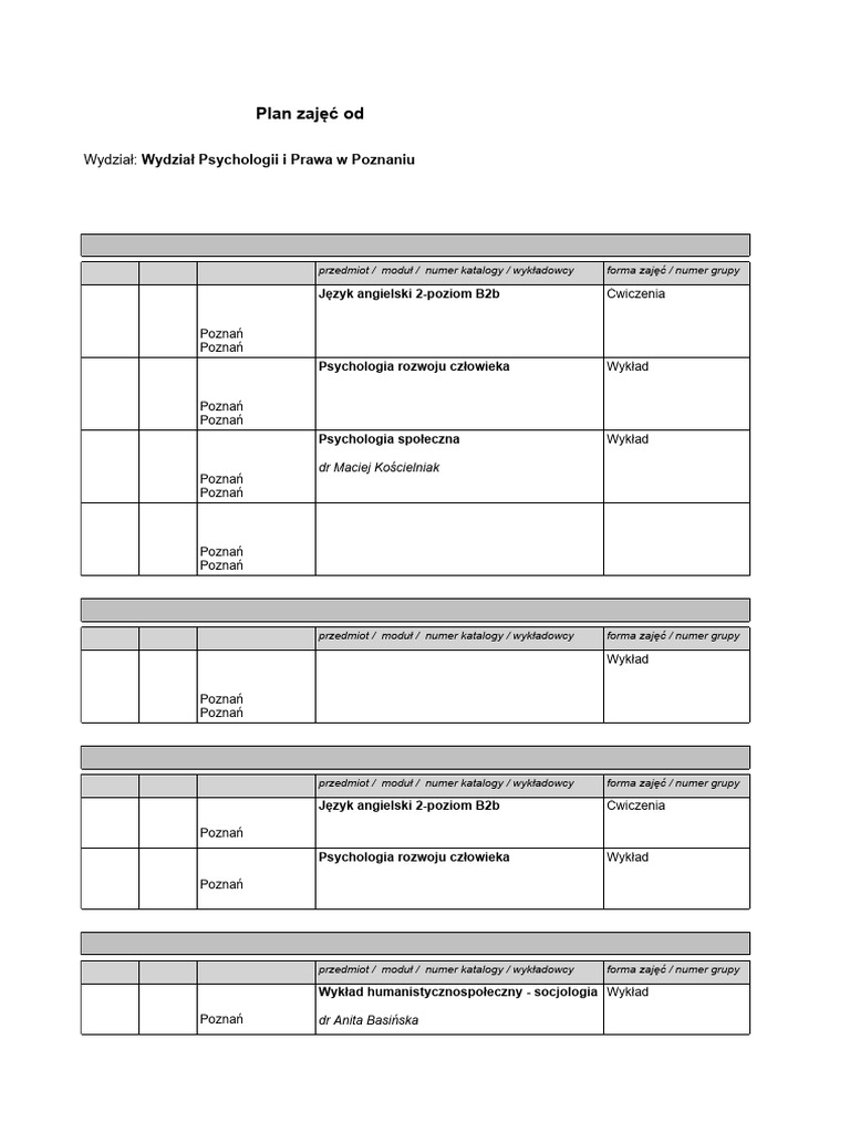 Plan_zajec (2) | PDF Plan_zajec (2) | PDF