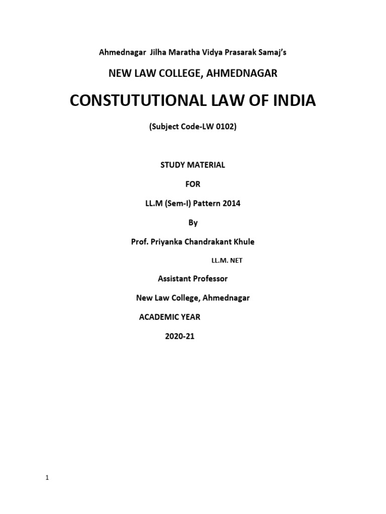 Constitutional Law of India i | PDF | Government | Justice