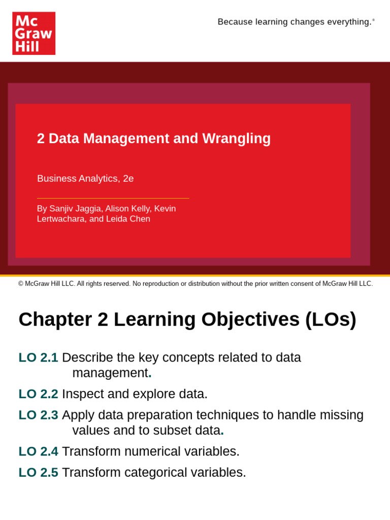 Module 2-Data Management and Wrangling - Jaggia | PDF | Data Warehouse | Databases