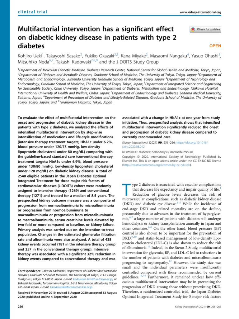 Multifactorial Intervention Has A Significant Effect On Diabetic Kidney ...