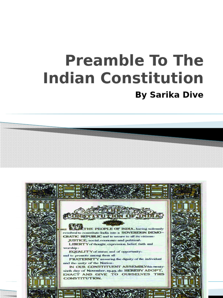 Lecture 1 PPT On Preamble by SD | PDF | Political Science | Political ...