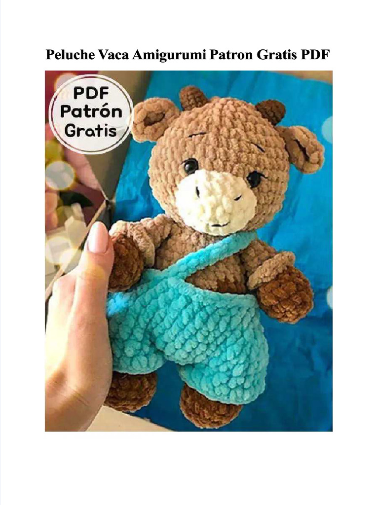 Patrón Vaca Amigurumi Gratis PDF | PDF | Amigurumi | Tejer