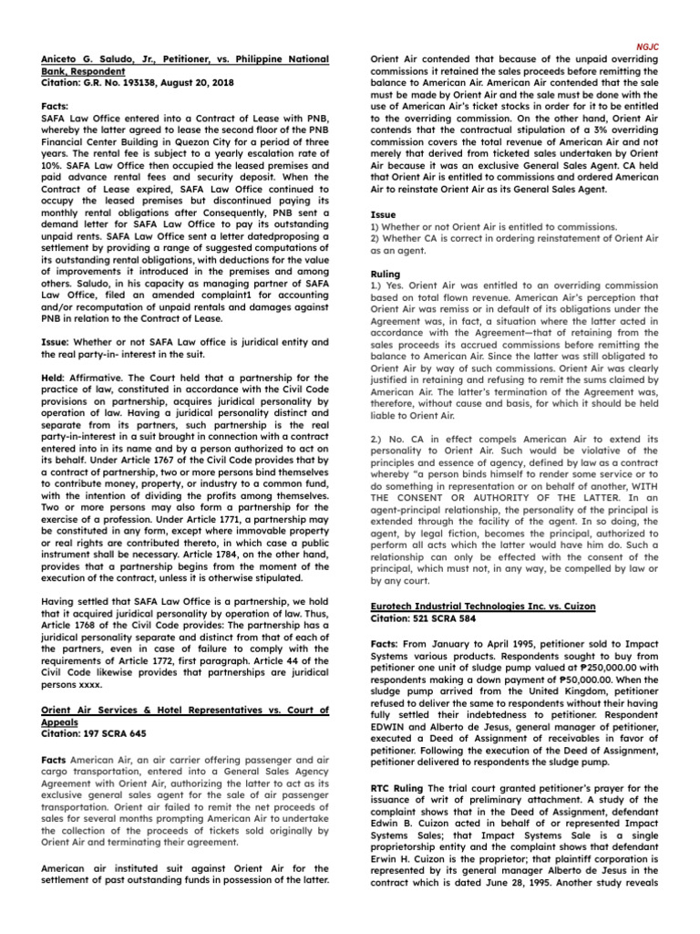 Atp Reviewer Midterms Final | PDF | Partnership | Legal Liability
