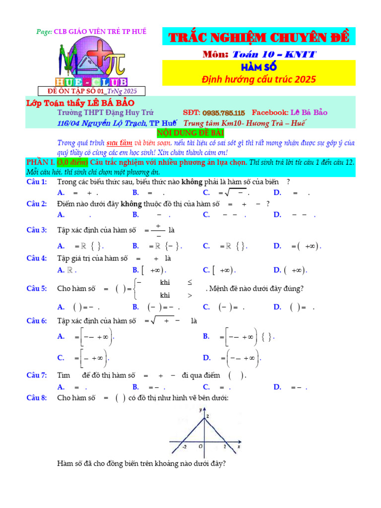 De 01 Ham So Form 2025+ | PDF