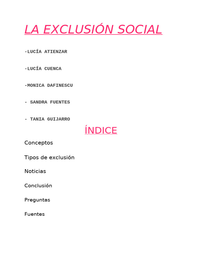Dibujos sobre exclusión infantil | PDF | Trastorno mental | Pobreza e ...