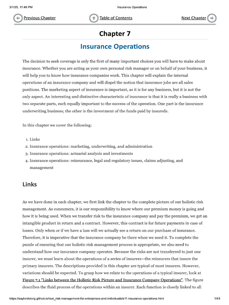 Insurance Operations | PDF