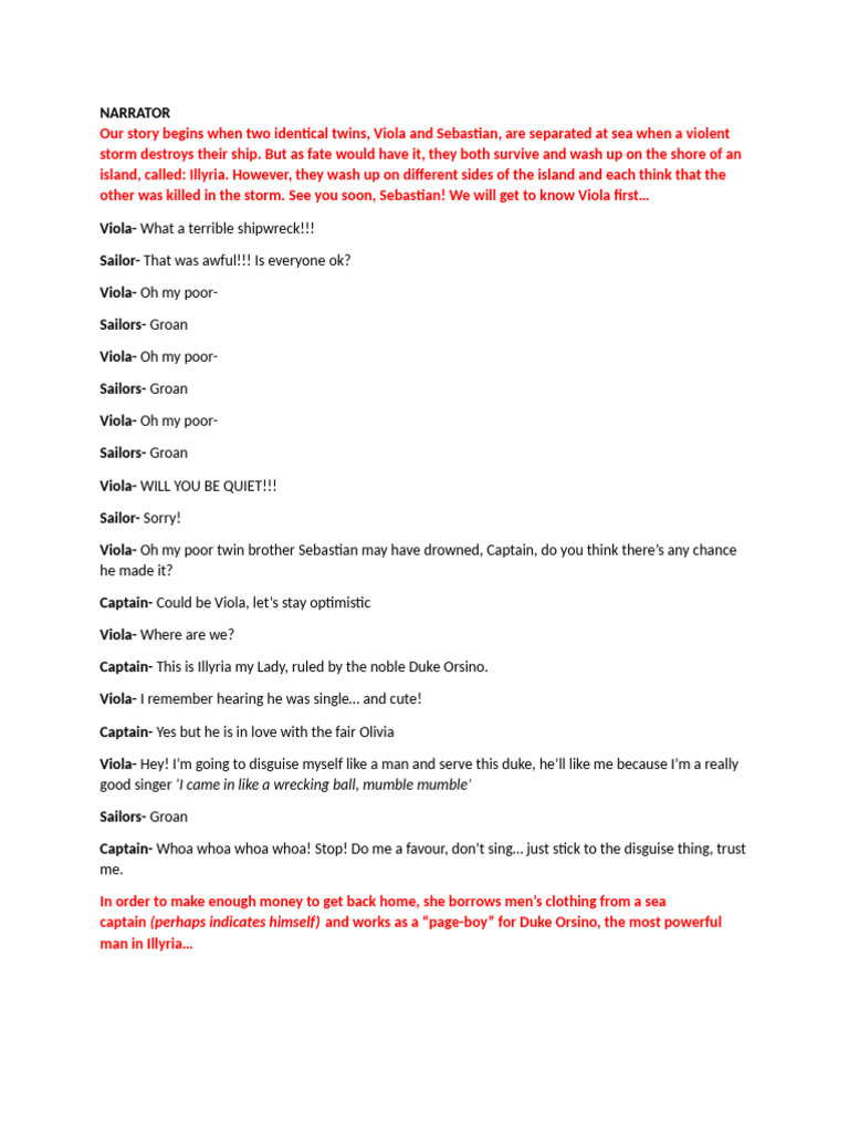 Incomplete Script For Event-1 | PDF | Twelfth Night