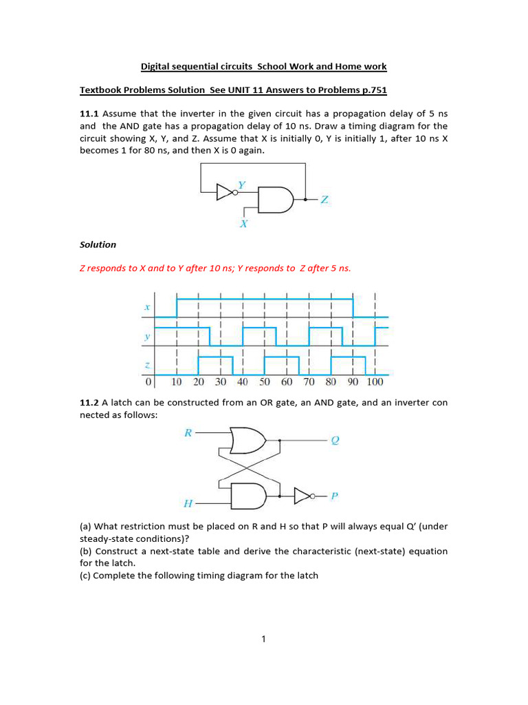 Digital Sequential Circuits Solutions | PDF | Electrical Engineering | Electronic Circuits