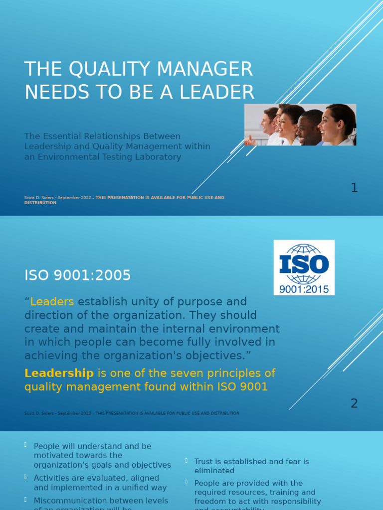 The Quality Manager Needs To Be A Leader | PDF | Leadership | Servant ...