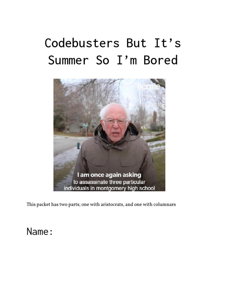 Codebusters Practice Test Science Olympiad Public | PDF