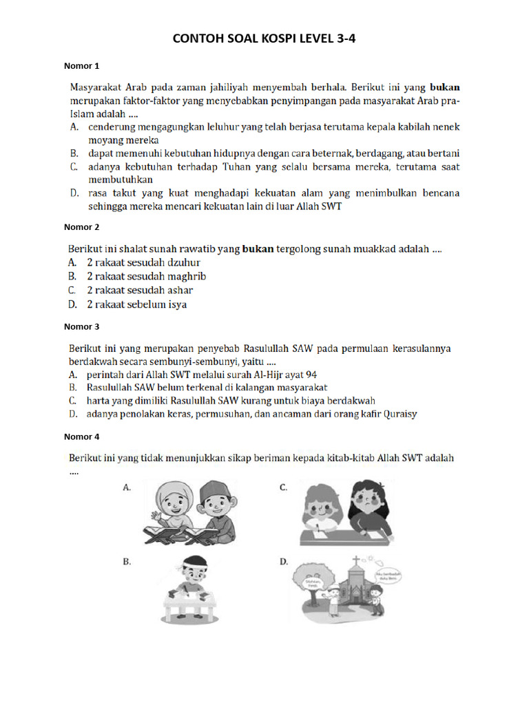 Contoh Soal KOSPI Level 3-9 | PDF