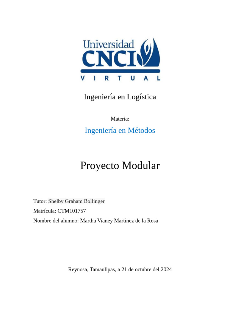 Proyecto Modular Ingenieria de Metodos | PDF | Medición