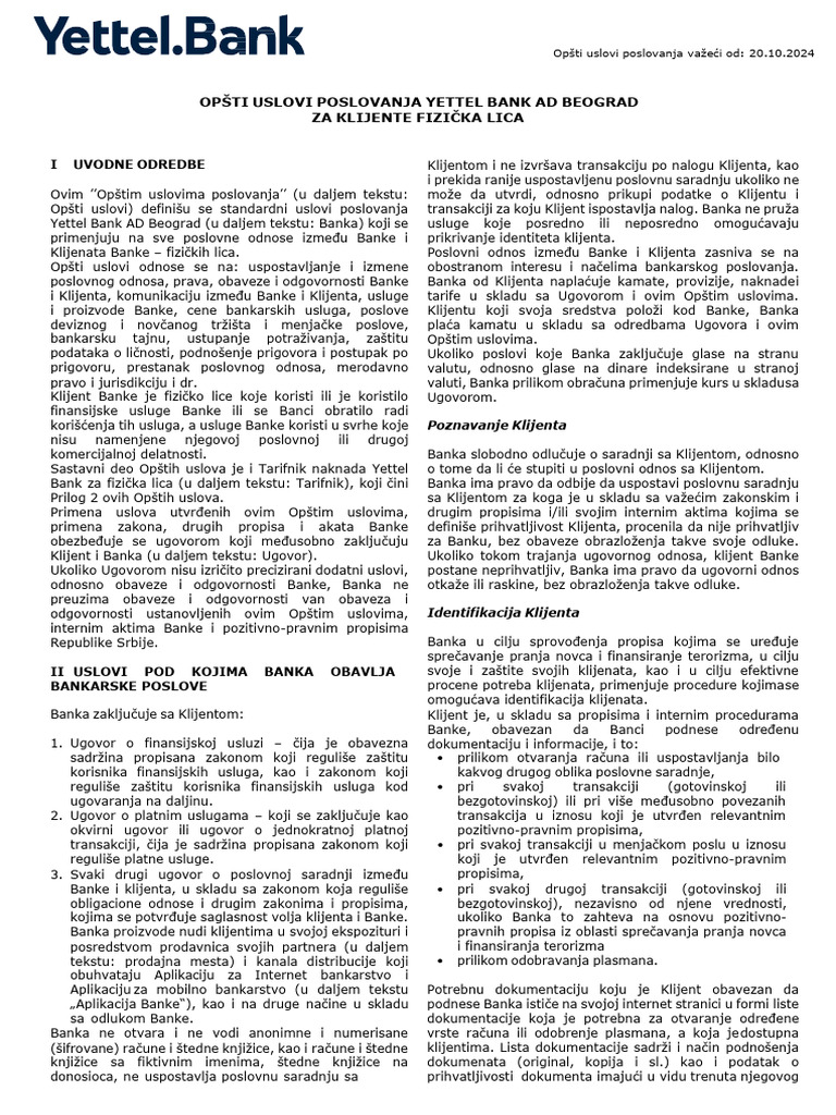 Oup Yettel Bank Fl Srb | PDF