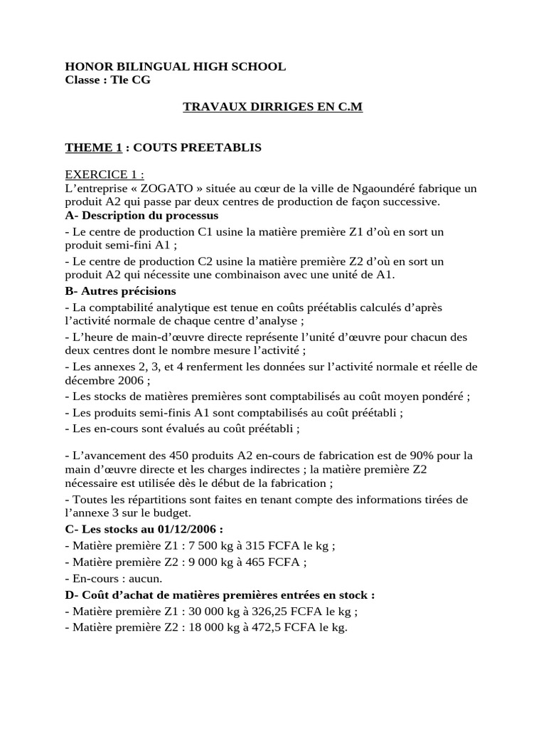 Coûts préétablis en production industrielle | PDF | Comptabilité | Économie