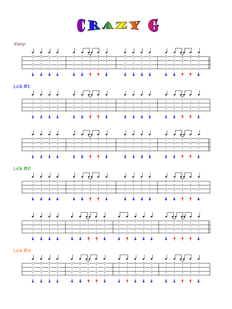 Crazy G Ukulele Tabs | PDF