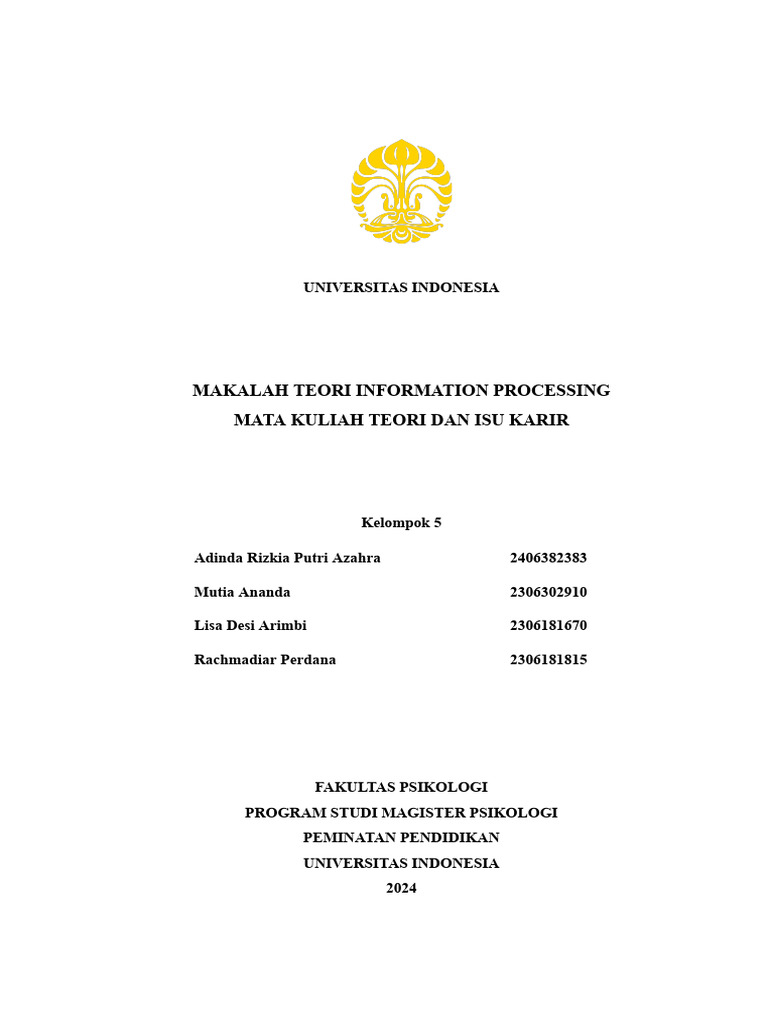 Kelompok 3 - Cognitive Information Processing | PDF