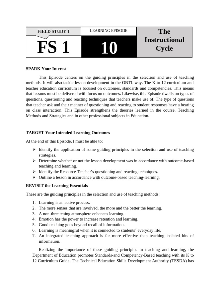 FS1_ep-10 | PDF | Learning | Teachers