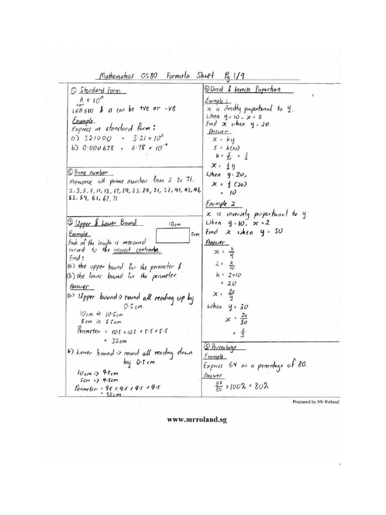 Math Formulas 2 | PDF