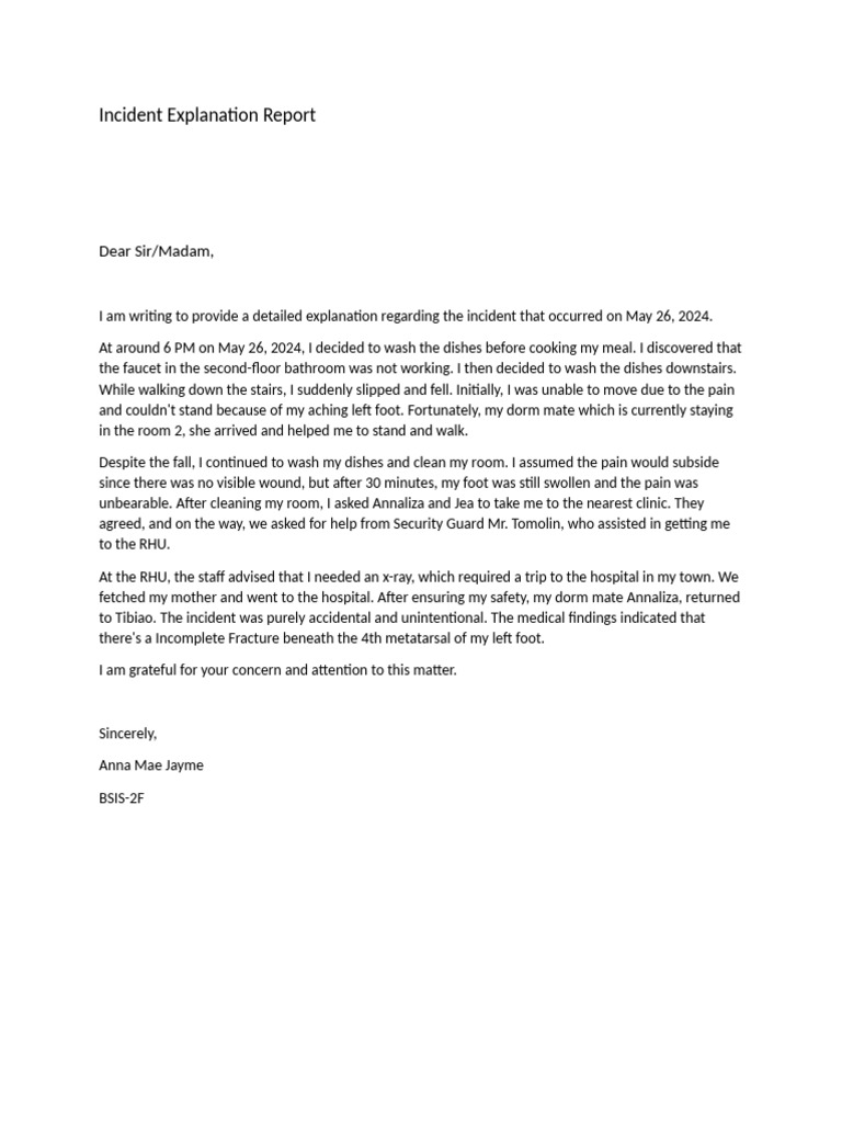 Incident Report sample | PDF