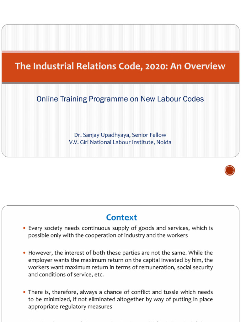 EDITED Industrial Relations Code, 2020 (1) | PDF