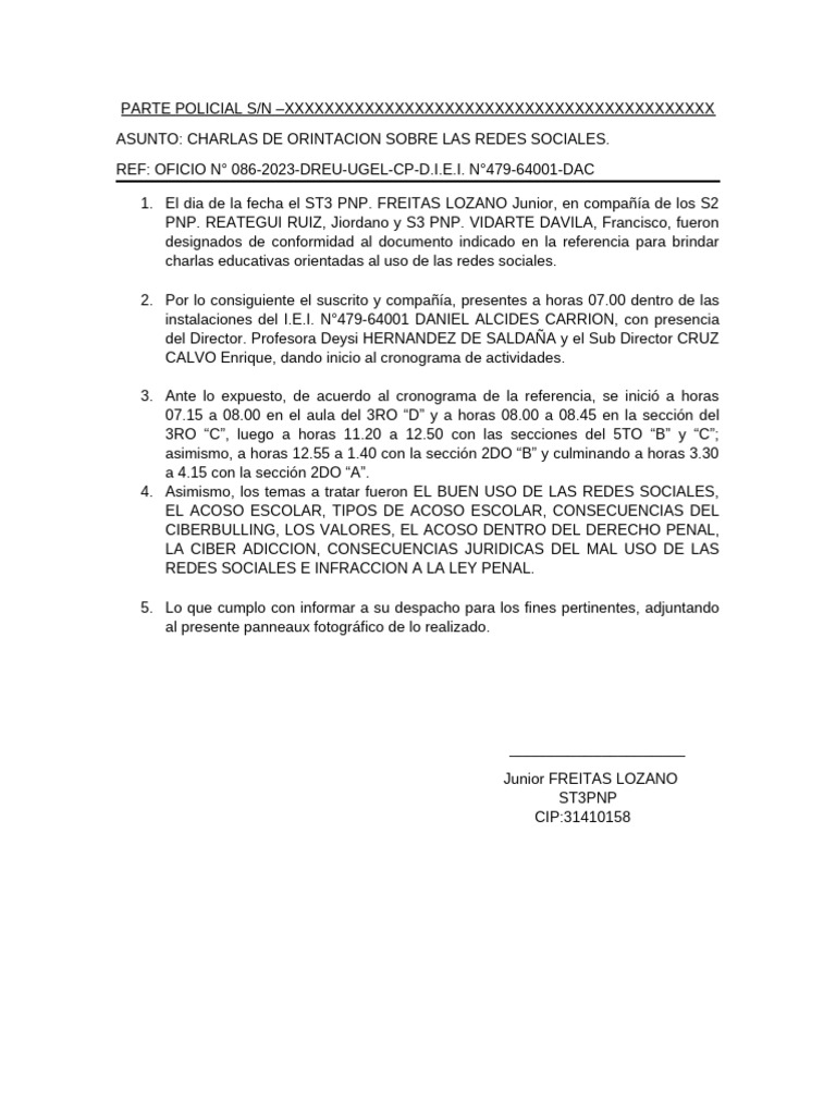 Parte Policial S | PDF