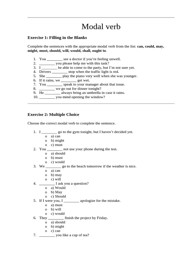 Modal Verb | PDF