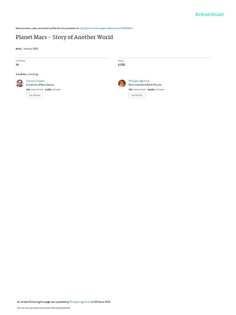 productFlyer_978-0-387-48925-4 | PDF | Mars | Planets