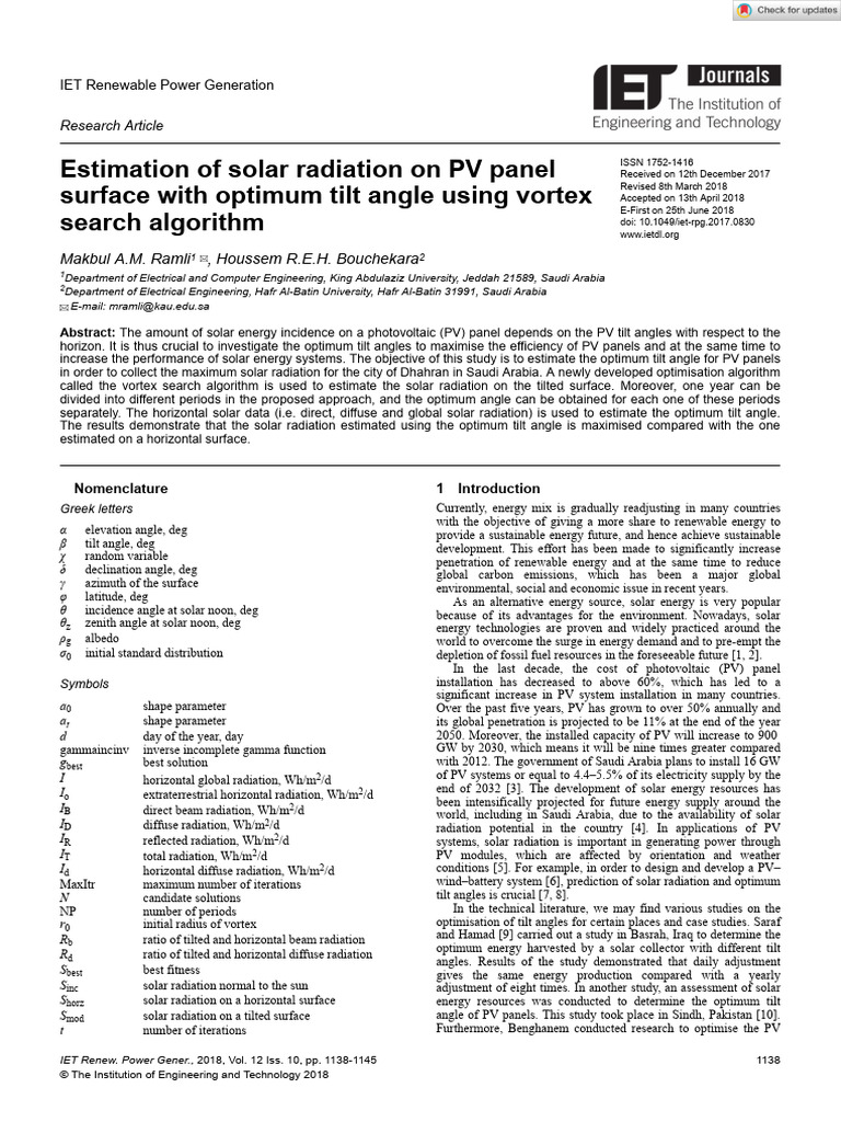 IET Renewable Power Gen - 2018 - Ramli - Estimation of Solar Radiation ...