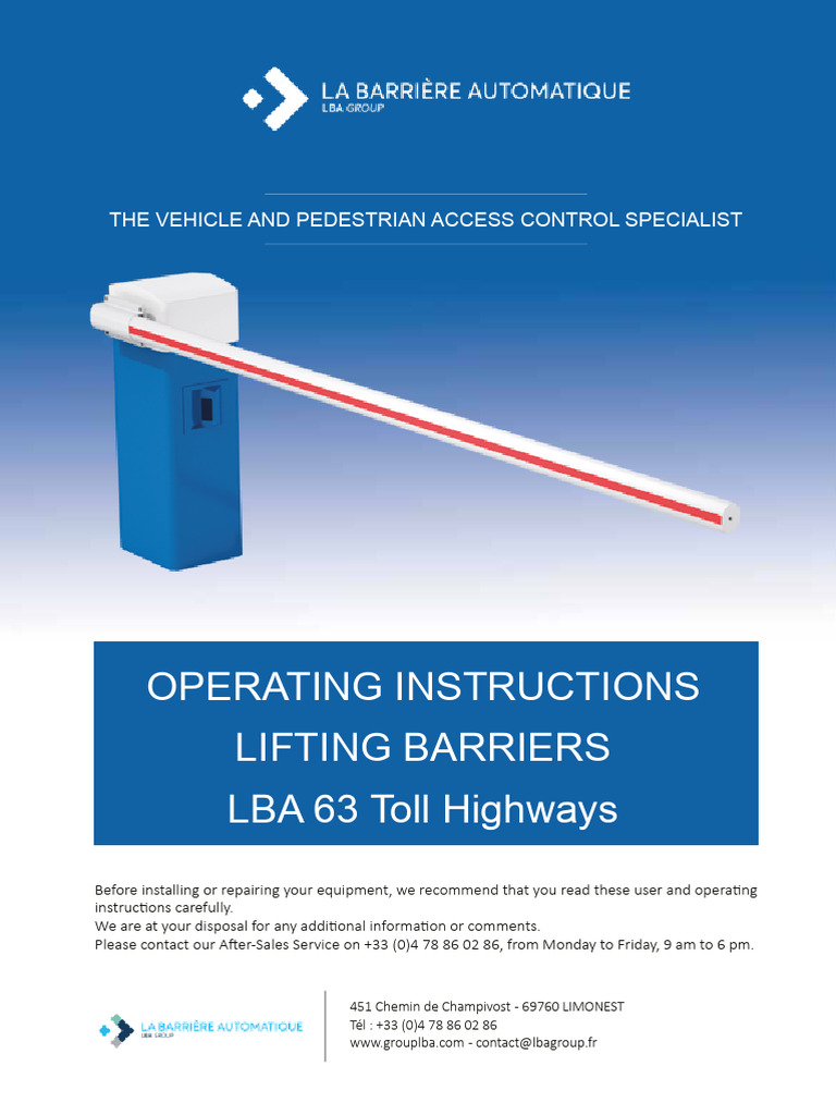 Instructions Manual Lba 63 Toll Highways One-C en | PDF | Programmable ...