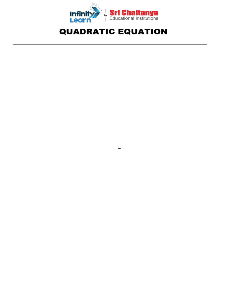 Main - Quadratic Equation - Key | PDF