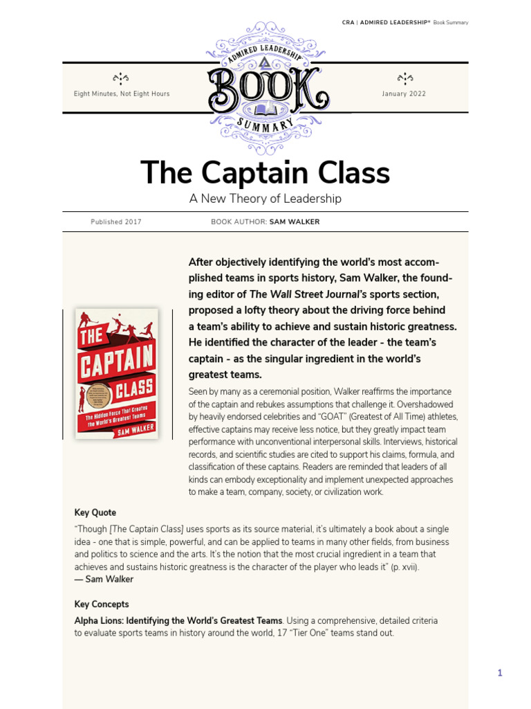 AdmiredLeadership-BookSummary CaptainClass | PDF | Verb | Leadership