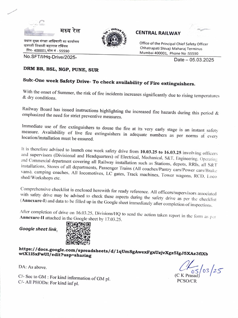 One Week Safety Drive To Check Availability of Fire Extinguisher | PDF ...