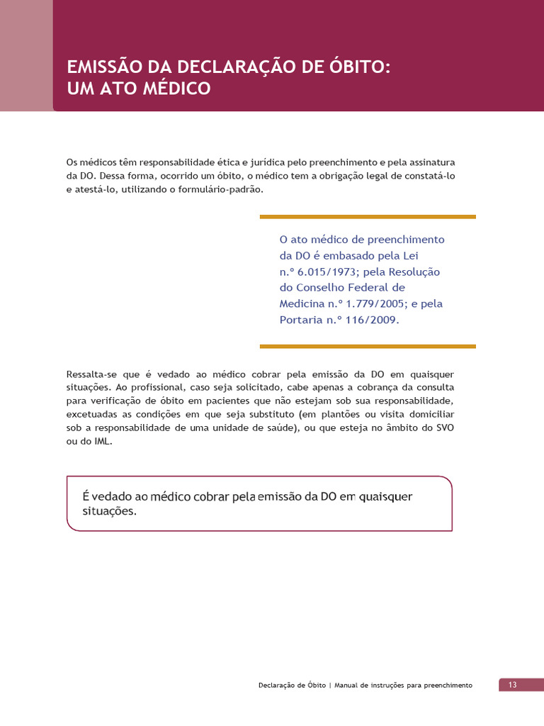 Emissão Decl. Obito Part1 PDF | PDF | Morte | Gravidez